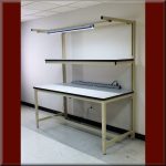 RDM WorkBench F-107P Adjustable Tech Table w/ Upper Shelf