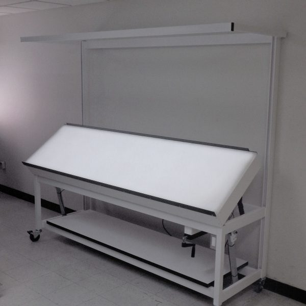 Tilt Top Light Table F-103PDL-LT Illuminated Table w/ Overhead Boom