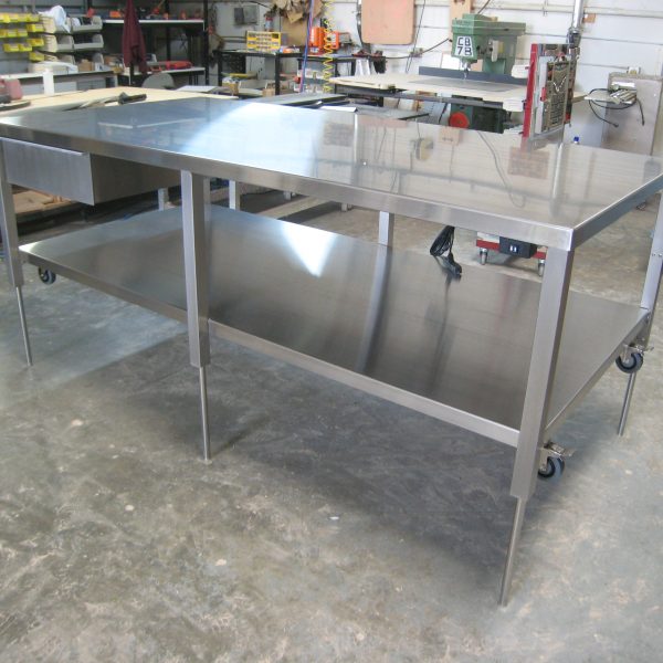 RDM - Stainless Adjustable Height Table w/ Center Legs A107P-SS-CLG
